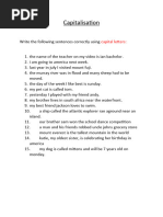 Capital Letters Full Stops Question Marks Worksheet Class2 | PDF