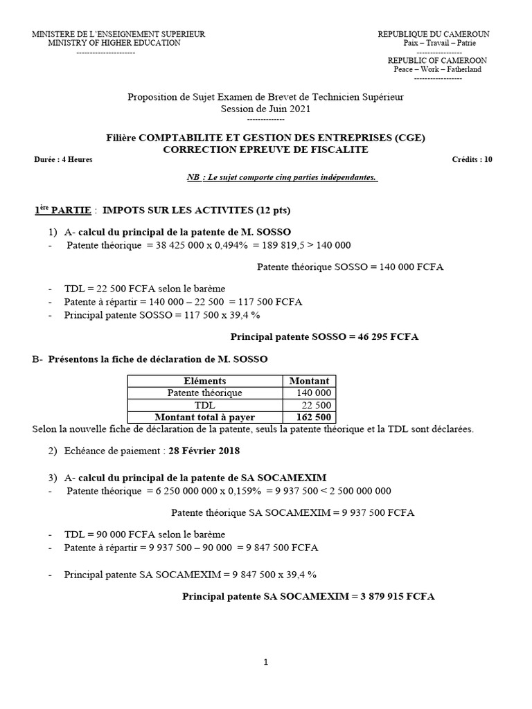 Fisca 2 Correction | PDF