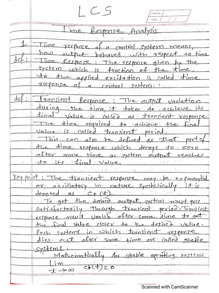 Time Response Analysis | PDF