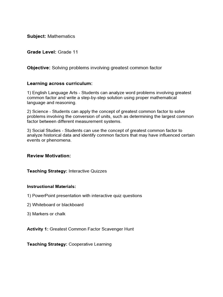 Lesson Plan | PDF | Critical Thinking | Neuroscience