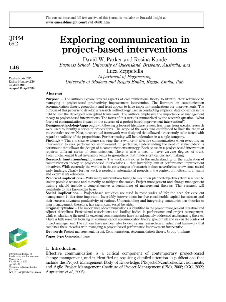 Communication in Project Interventions | PDF | Communication | Supply Chain