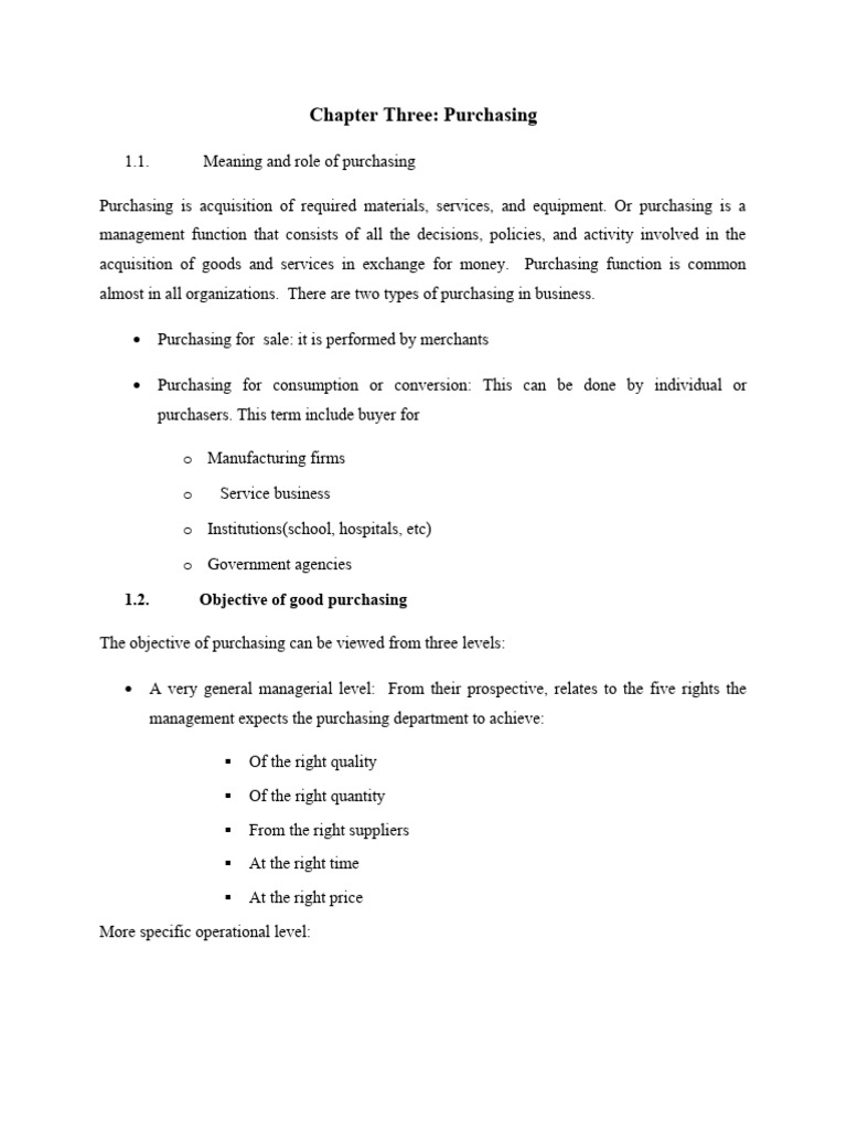 Chapter Three Material Managemnet-1 | PDF | Procurement | Supply Chain