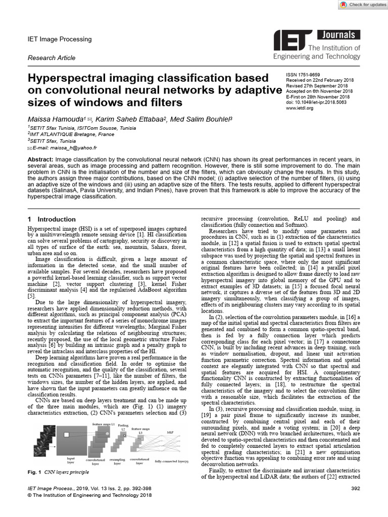 IET Image Processing - 2019 - Hamouda - Hyperspectral Imaging ... IET Image Processing - 2019 - Hamouda - Hyperspectral Imaging ...