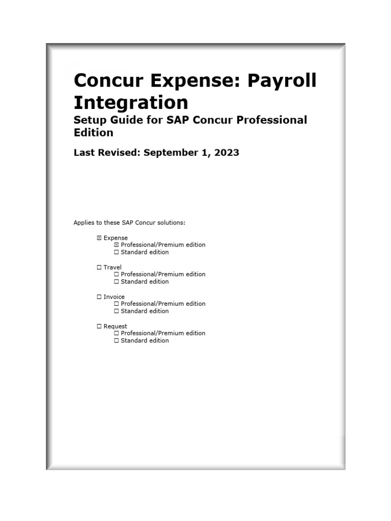 Exp SG Concur SAP Payroll | Download Free PDF | Payroll Tax | Payroll