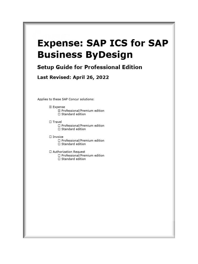 Exp SG SAP ICS ByDesign | PDF | Business | Credit Card