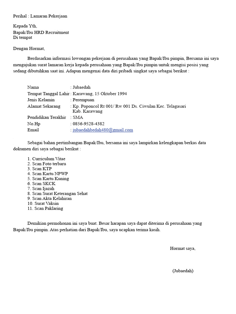 Cv. Jubaedah | PDF