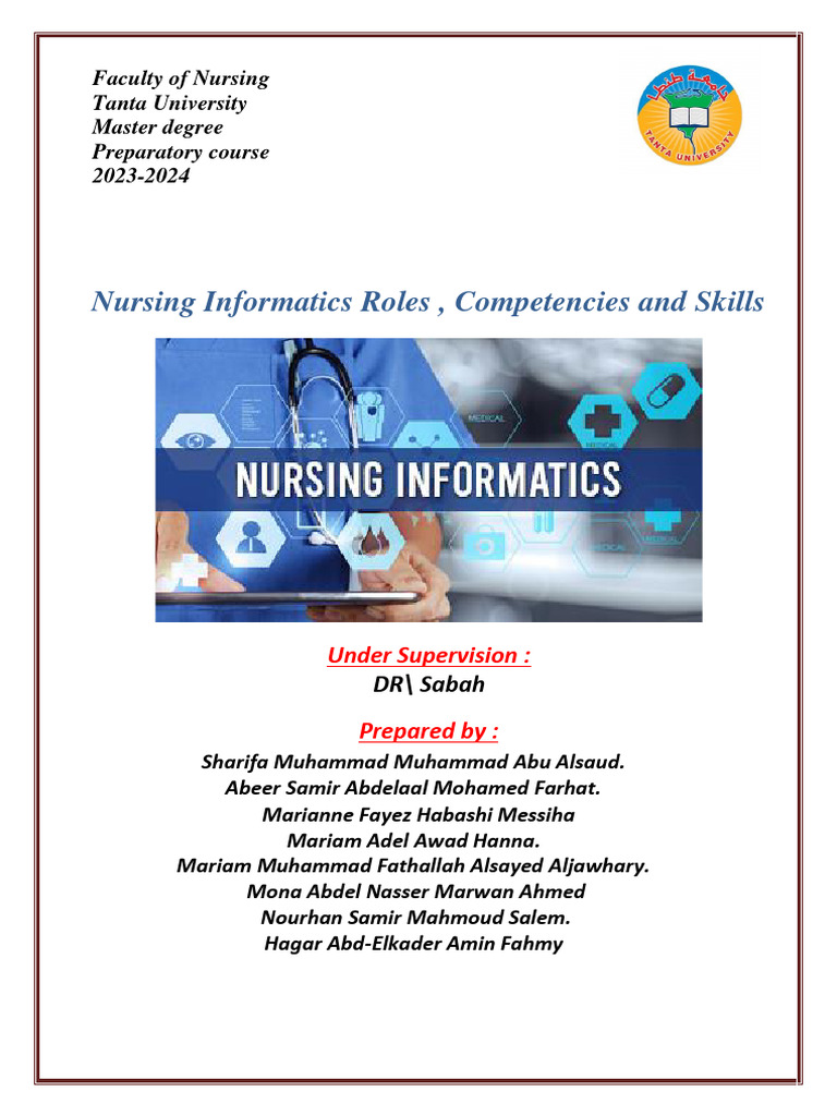 Nursing Informatics Roles, Competencis , Skills | PDF | Health ...