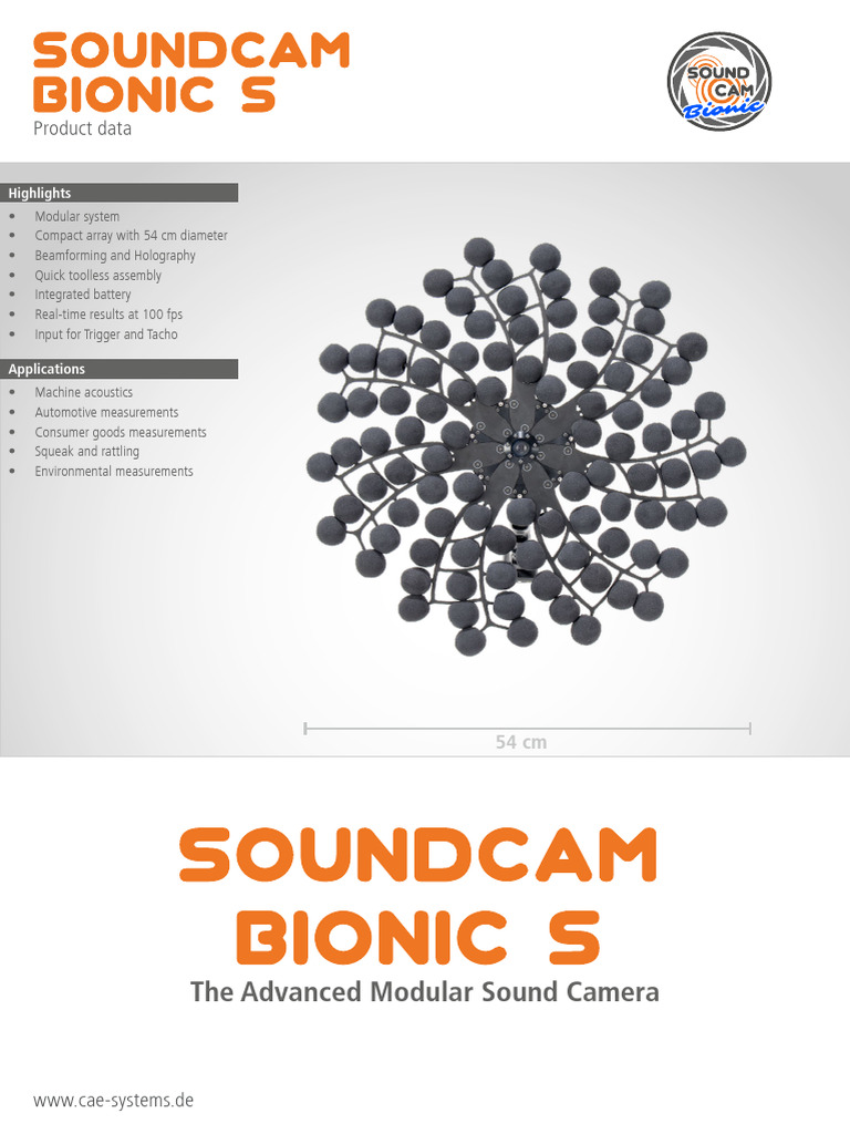 Tech Specs SoundCam Bionic S 2021 | PDF | Microphone | Laptop