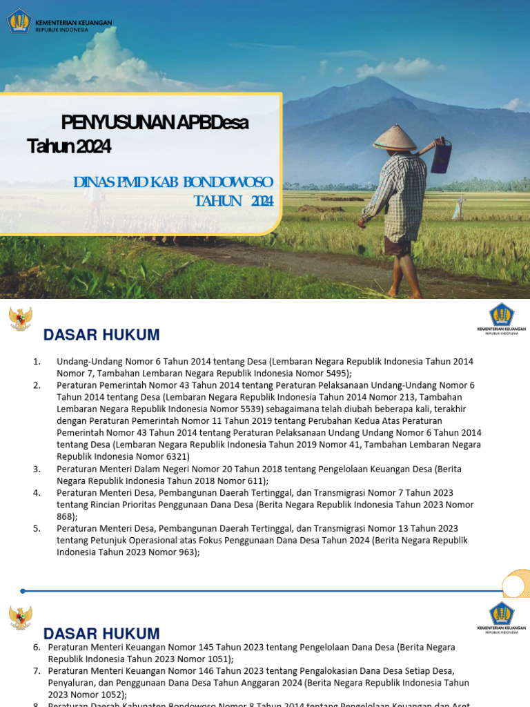 DPMD - Penyusunan Apbdesa 2024 | PDF