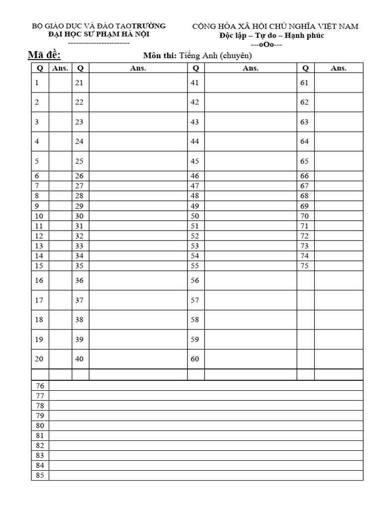 Answersheet | PDF