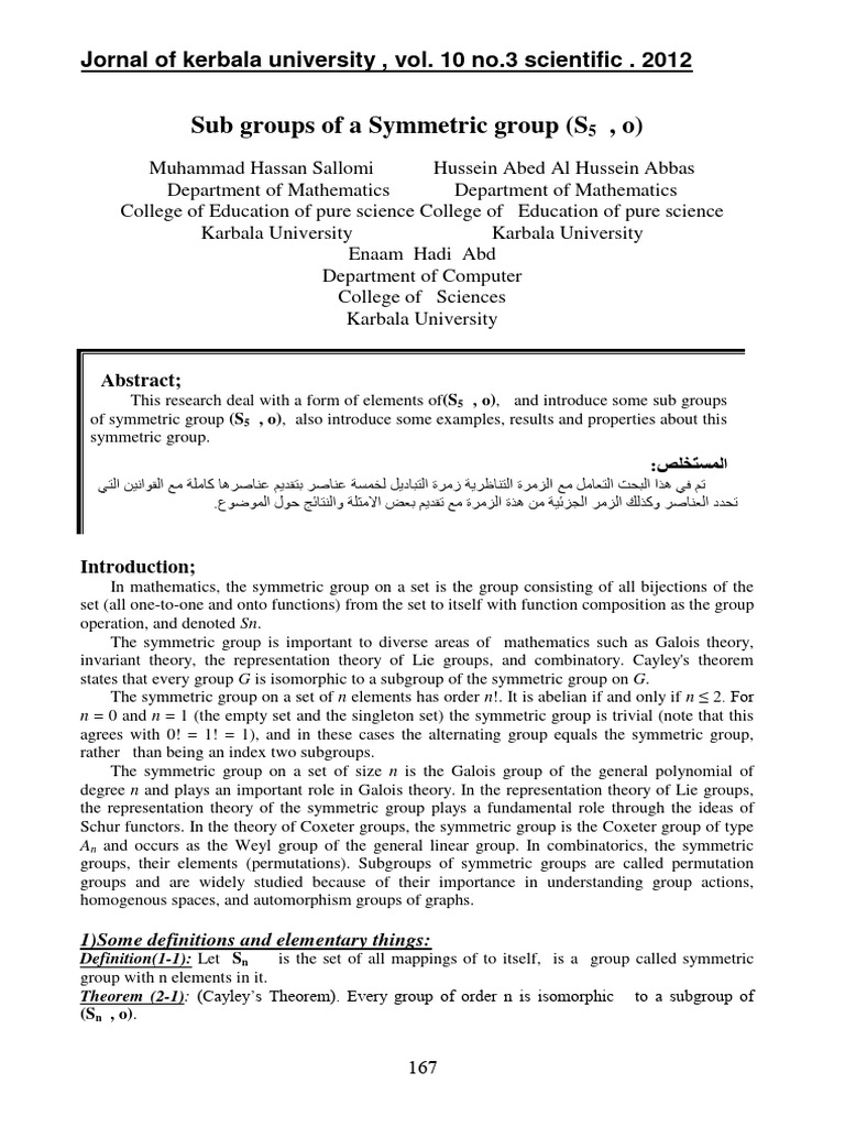 Subgroups of S5 | PDF | Group (Mathematics) | Mathematical Analysis