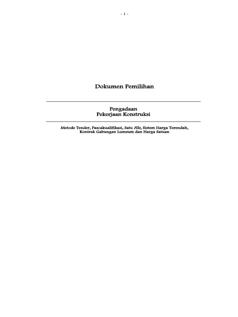 Tender Konstruksi Gedung BDK Denpasar | PDF