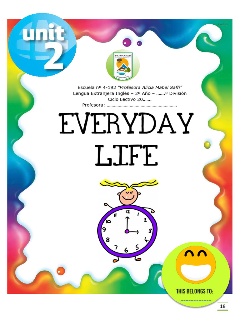 EnglishBooklet-Saffi-2nd Year - UNIT 2-EverydayLife | PDF EnglishBooklet-Saffi-2nd Year - UNIT 2-EverydayLife | PDF