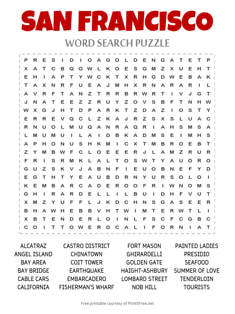 San Francisco | PDF | Word Puzzles | San Francisco