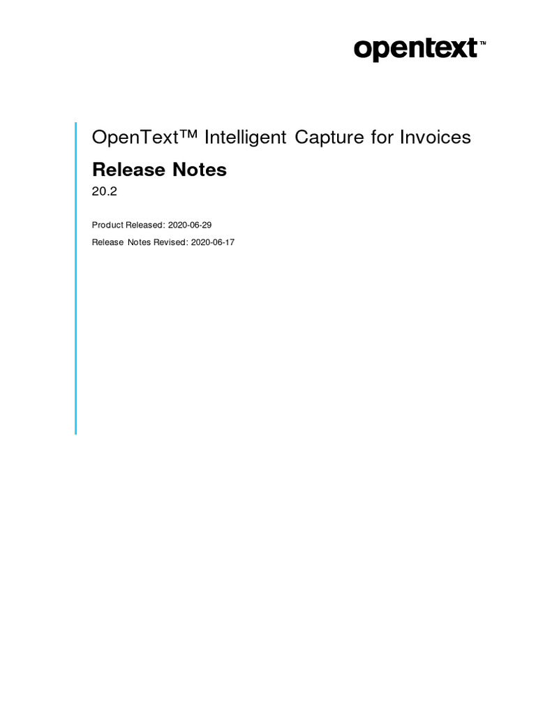 Intelligent Capture For Invoices Release Notes | PDF | Internet ...