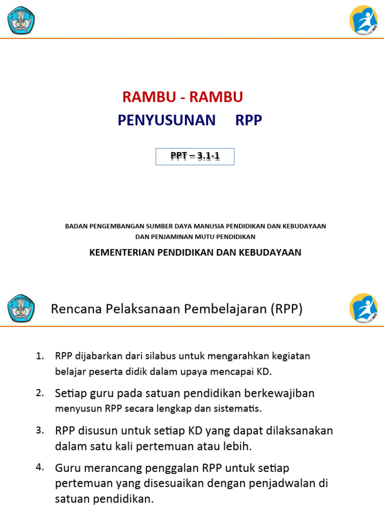 Rambu-Rambu Penyusunan RPP | PDF