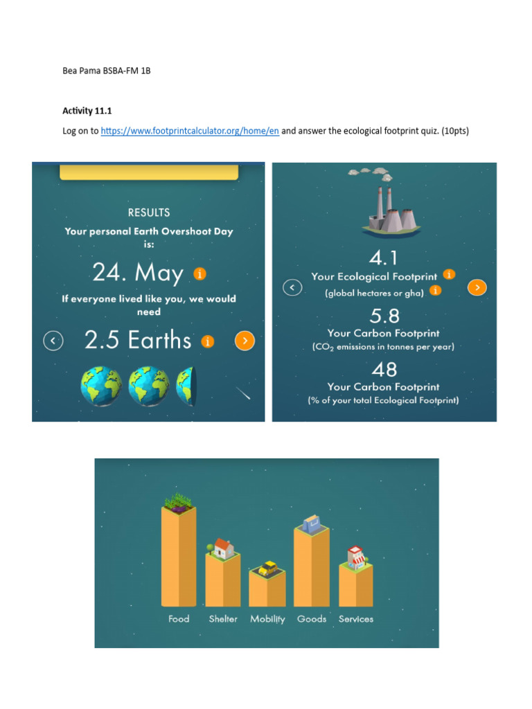Understanding My Ecological Footprint | PDF | Sustainability | Biogeochemistry