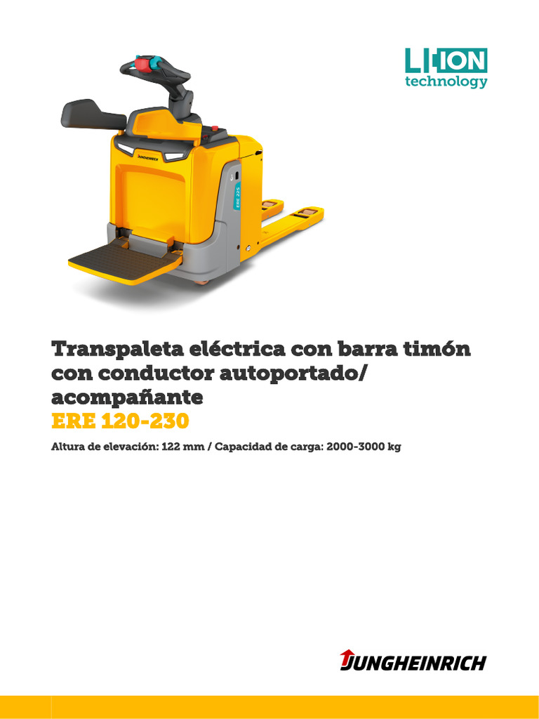 Catálogo Técnico Transpaleta Eléctrica Jungheinrich ERE 120 230 | PDF ...