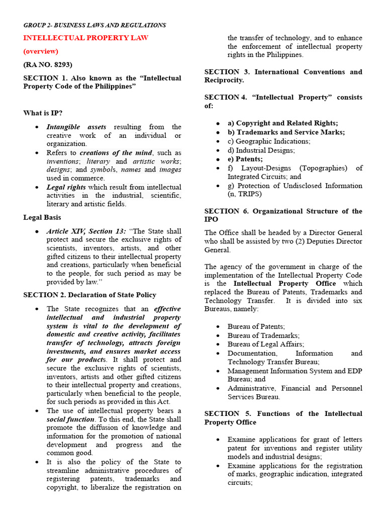 Intellectual Property Law | Download Free PDF | Patent | Glossary Of Patent Law Terms
