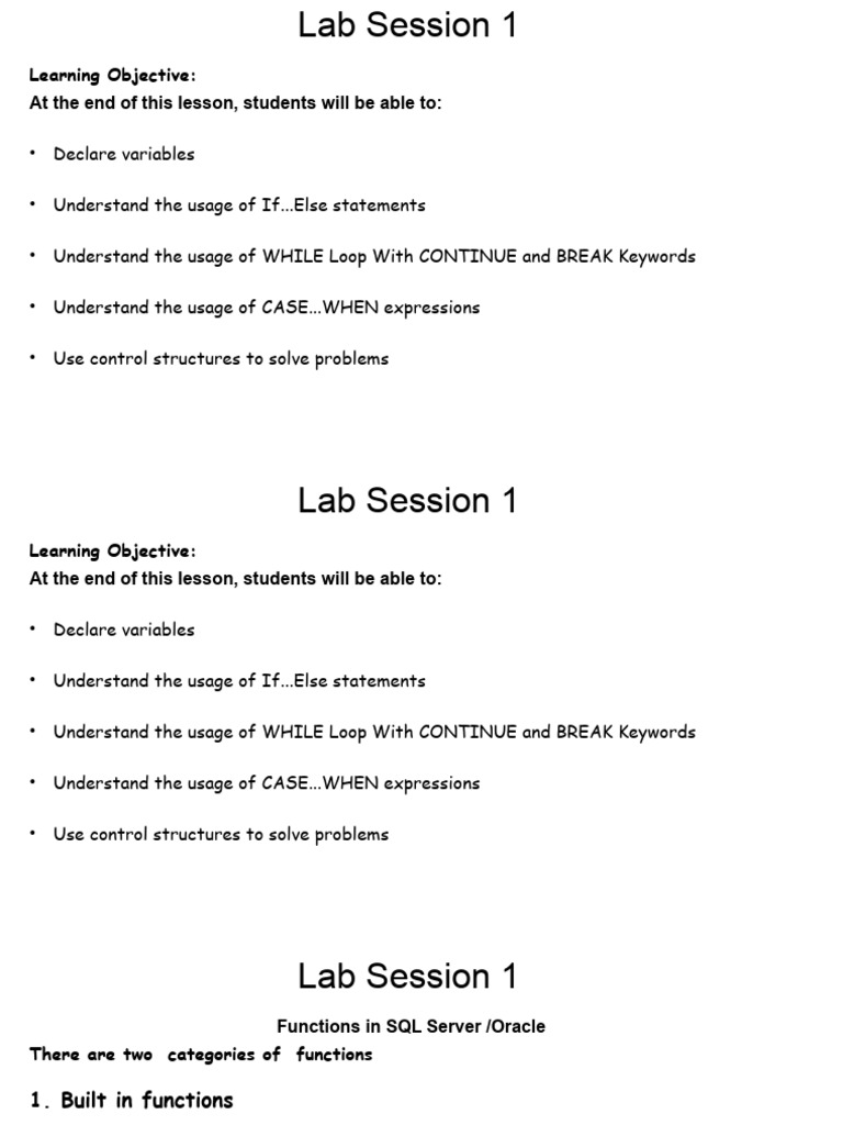 Lab Session 1 | PDF | Computer Data | Programming Paradigms