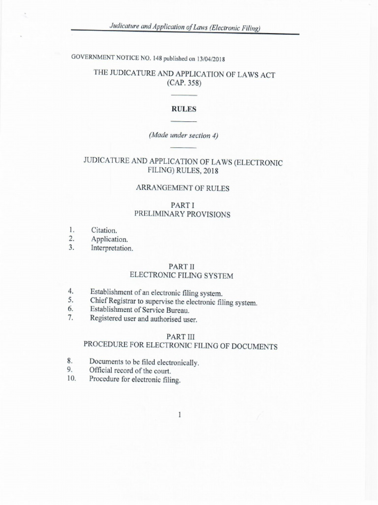 Electronic Filing Rules | PDF