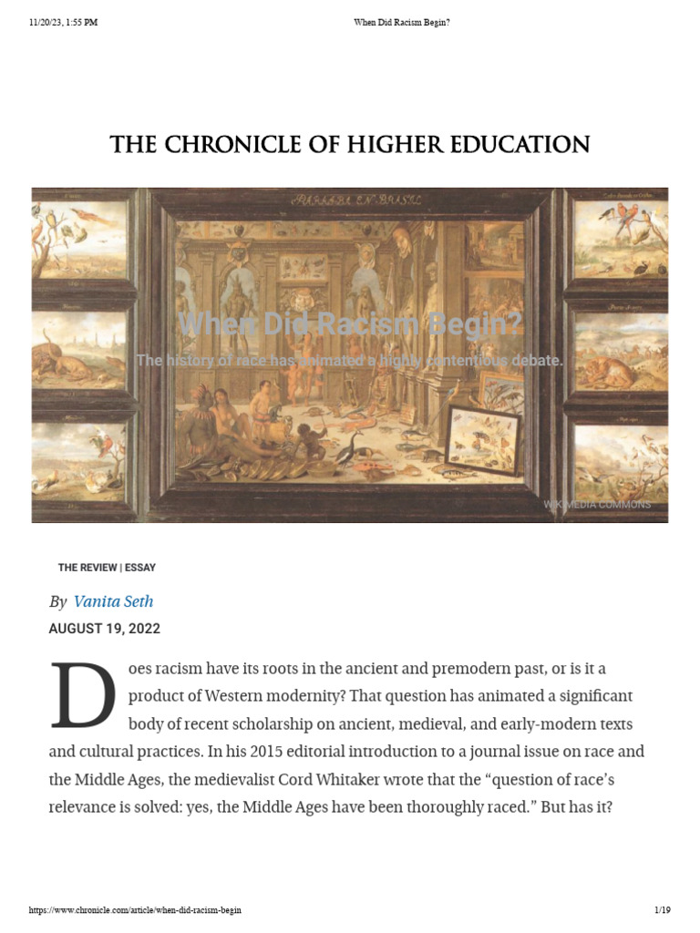 When Did Racism Begin | PDF | Racism | Discrimination & Race Relations