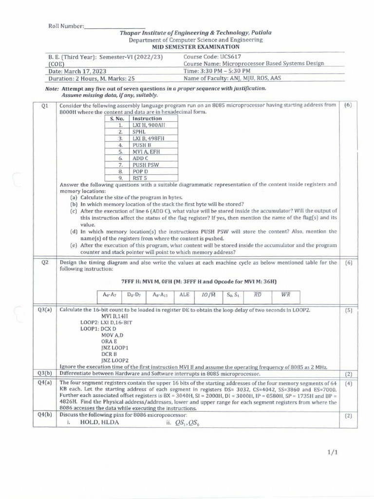 UCS617 | PDF | Computer Data | Computer Architecture