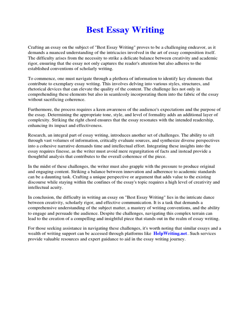 Best Essay Writing | PDF | Classical Conditioning | Essays