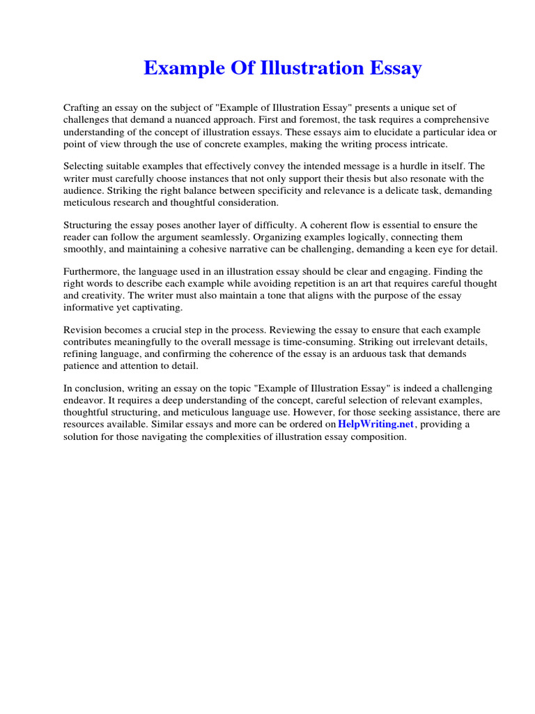 Example of Illustration Essay | PDF | Essays | Literacy