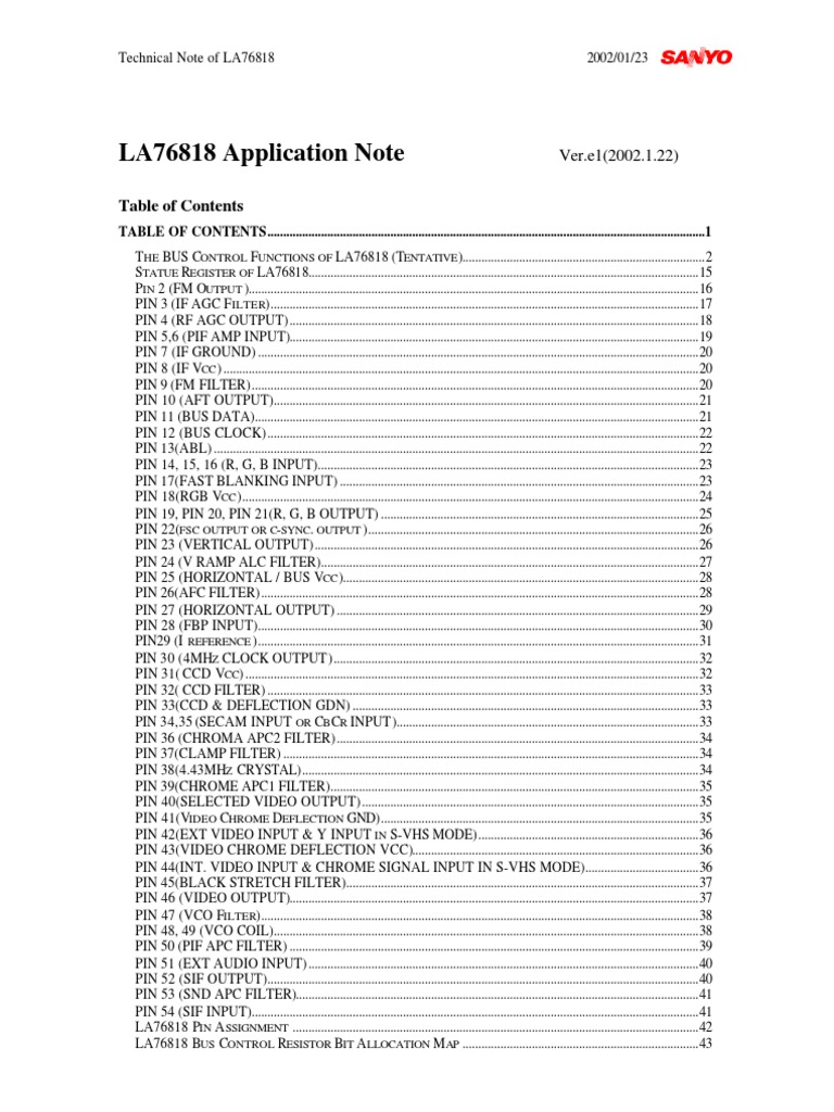 LA76818 Application Note | PDF | Detector (Radio) | Amplifier