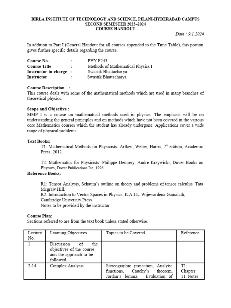 Phy F243 | PDF | Tensor | Mathematical Analysis
