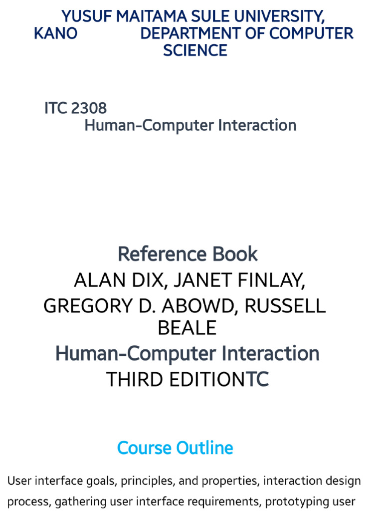 ITC 2308 HCI Lecture Slides | PDF