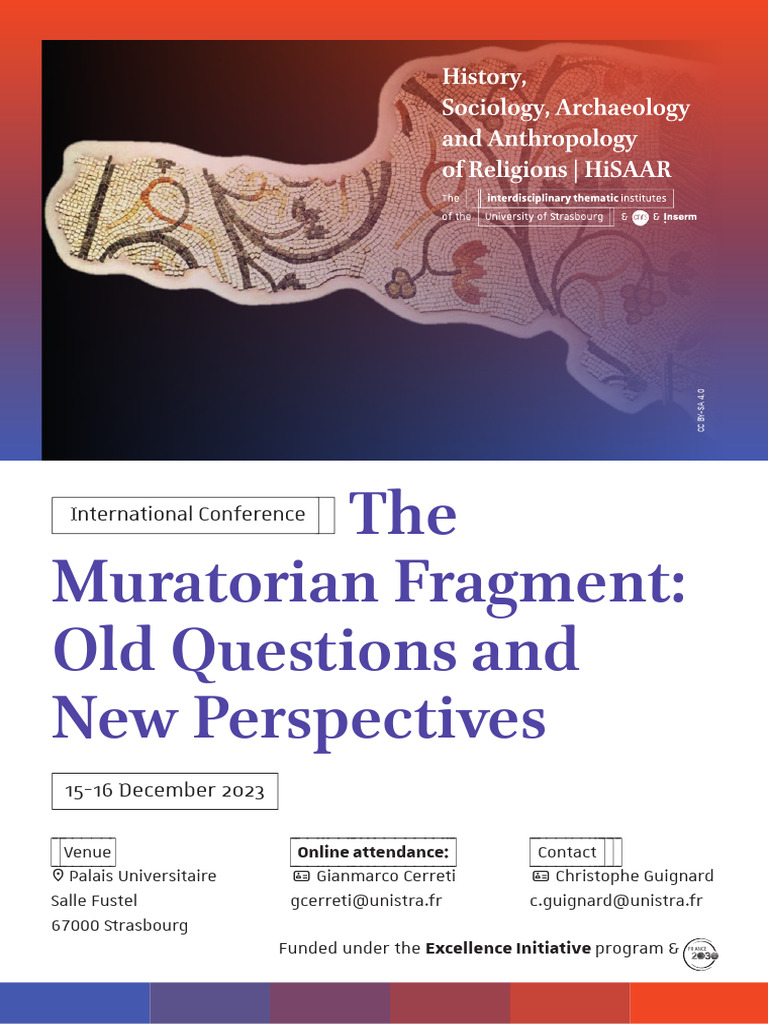 Muratorian Fragment Strasbourg Programme | PDF