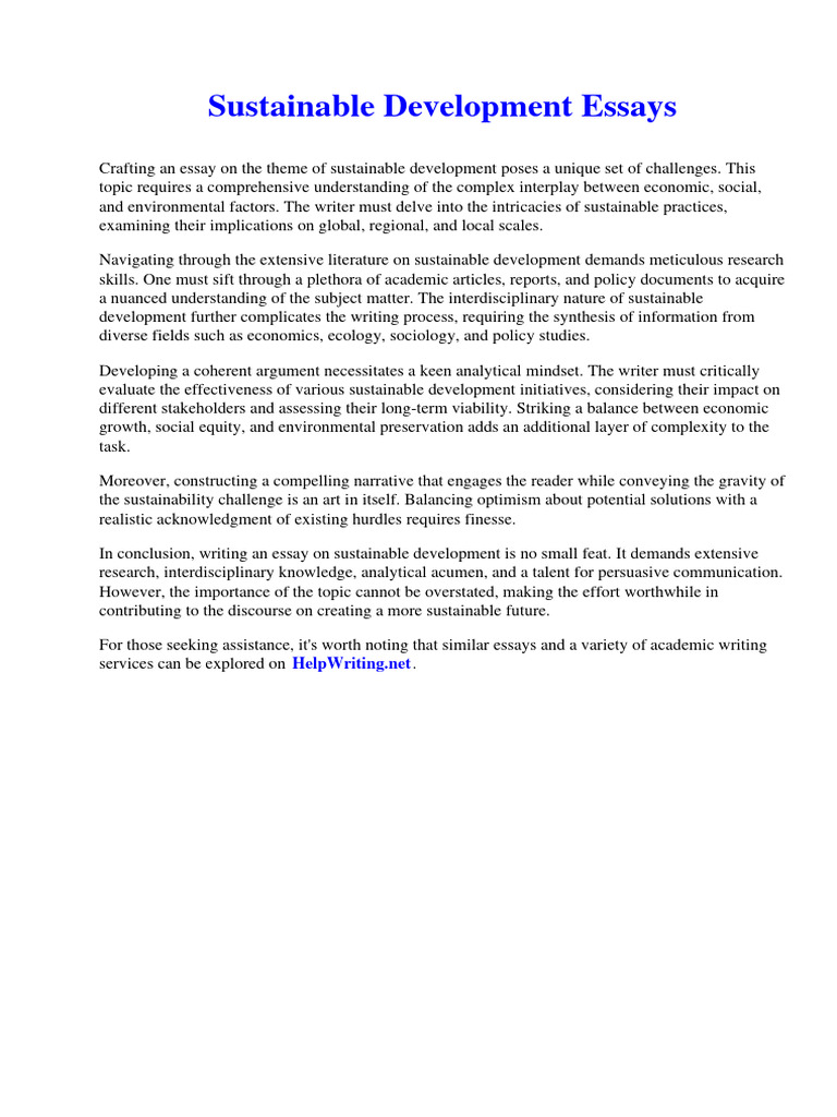 Sustainable Development Essays | PDF | Power Inverter | Sustainable ...