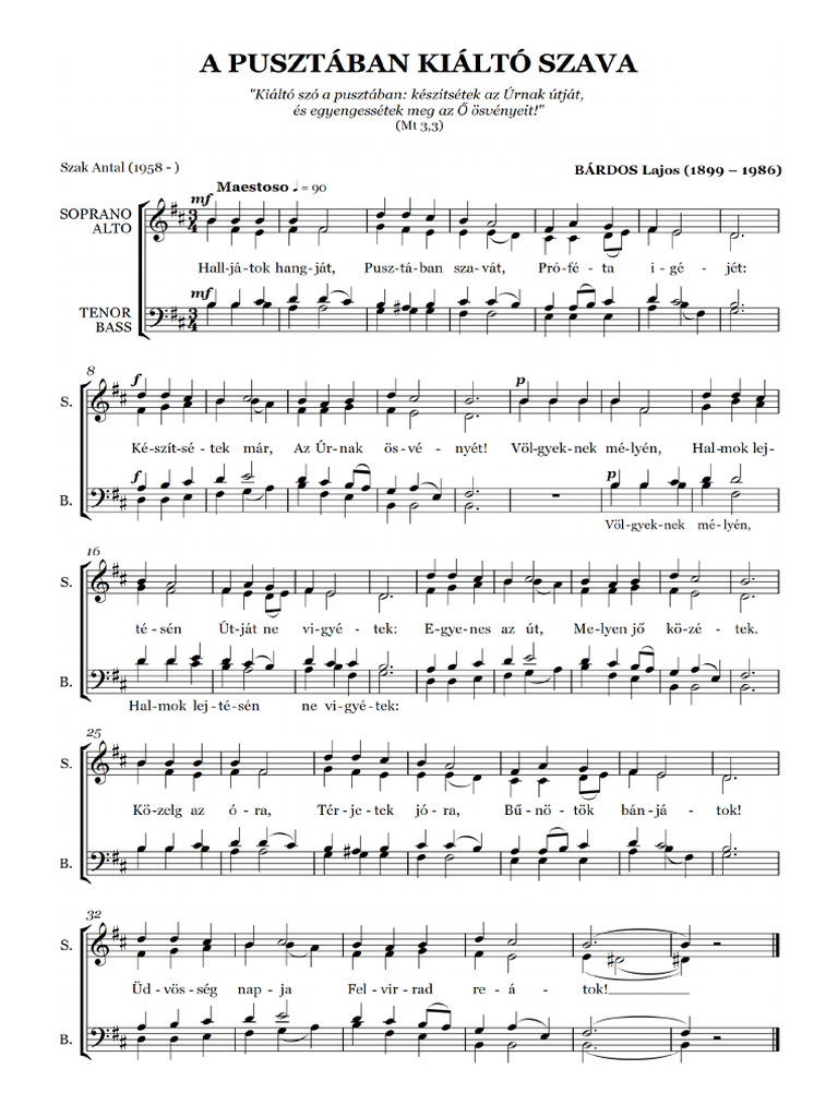 Bardos - A Pusztaban Kialto Szava | PDF