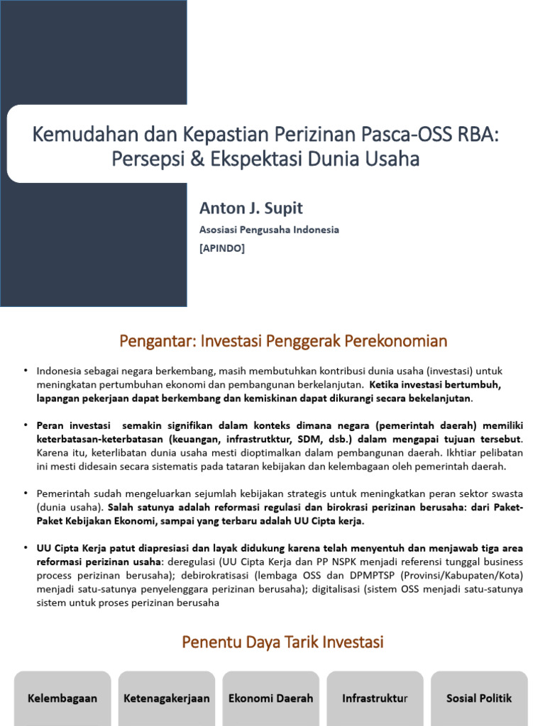 Kemudahan Perizinan OSS RBA | PDF