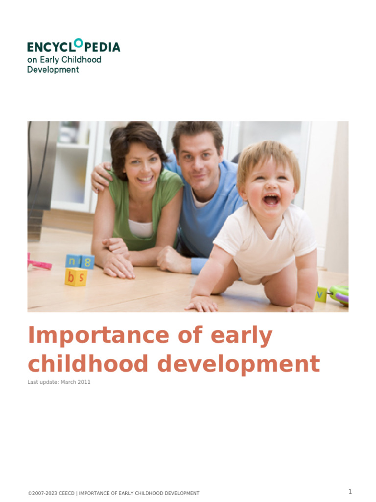 Importance Early Childhood Development | PDF | Socioeconomic Status ...