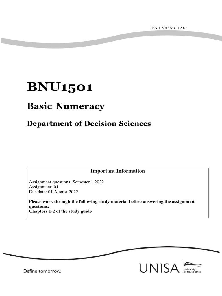 Bnu1501 Assignment 01 S2 2022 Pdf