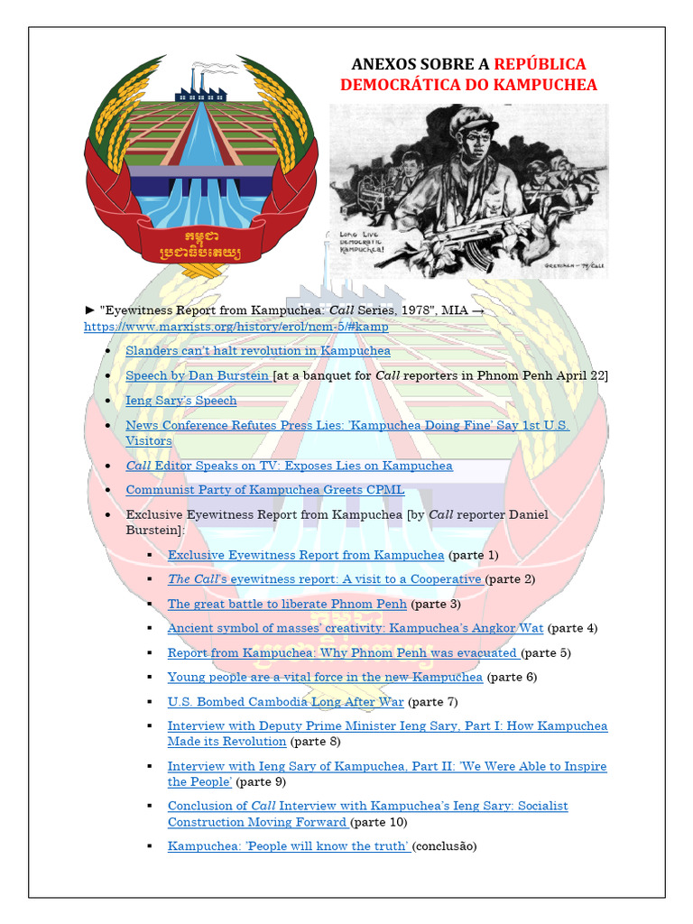 Anexos Sobre A República Democrática Do Kampuchea | PDF | Democratic Kampuchea | Cambodia