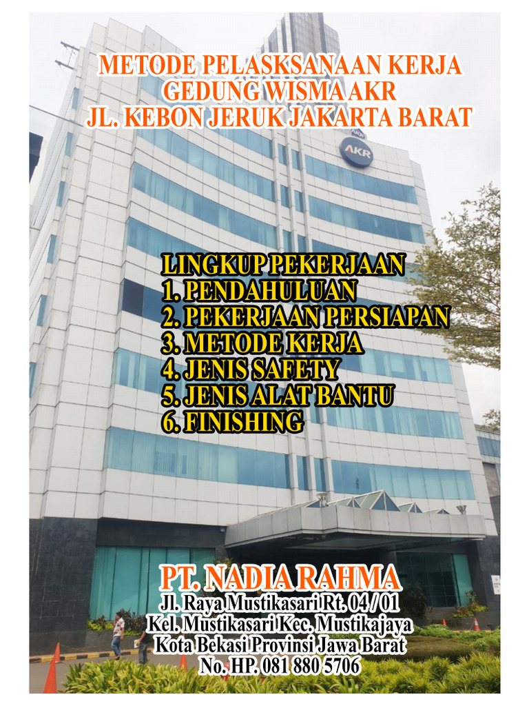 Metode Pelaksanaan Kerja Gedung Wisma AKR' | PDF