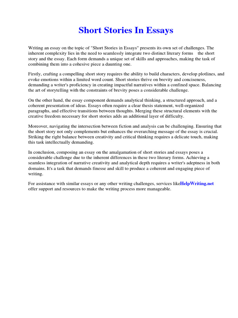 Short Stories in Essays | PDF | Perception | Color