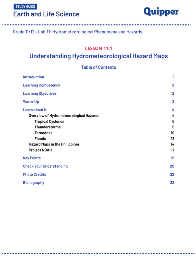 Earth and Life Science: Understanding Hydrometeorological Hazard Maps ...