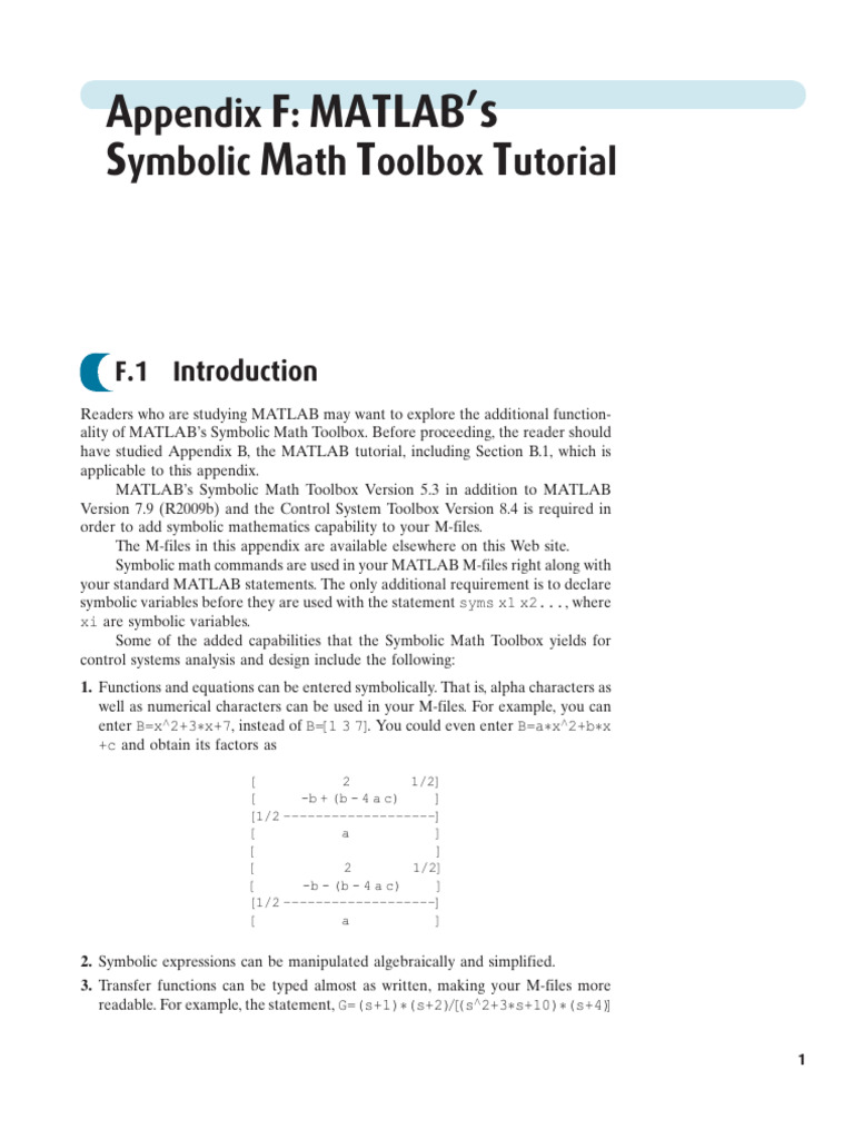 Appendix F | PDF | Matrix (Mathematics) | Matlab