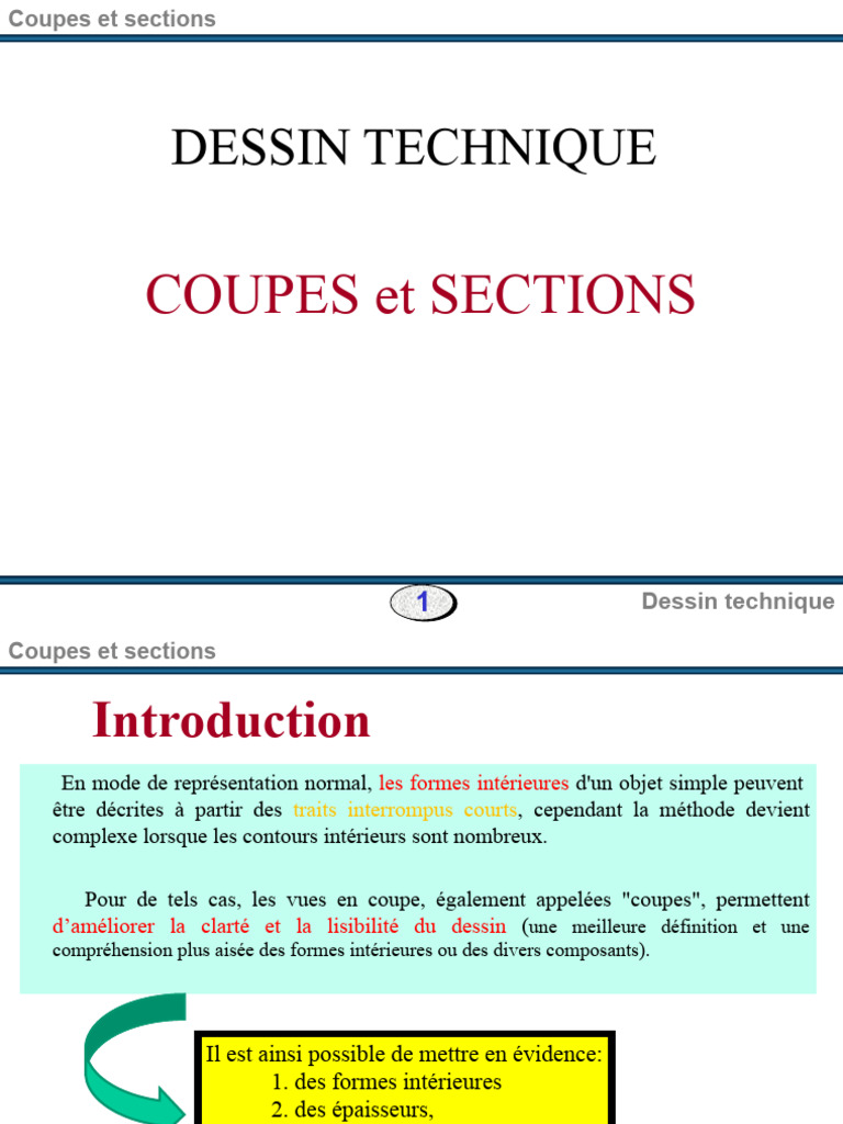 Coupes et Sections en Dessin Technique | PDF | Dessin technique | Dessin
