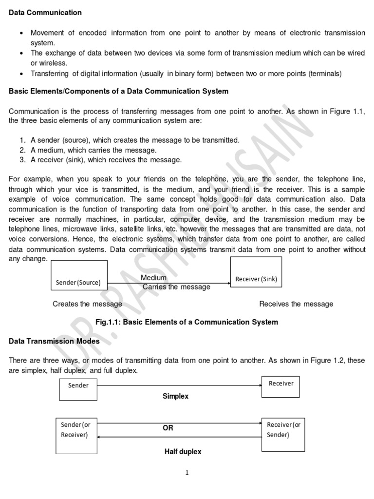1 Data Communication and | Download Free PDF | Osi Model | Computer Network