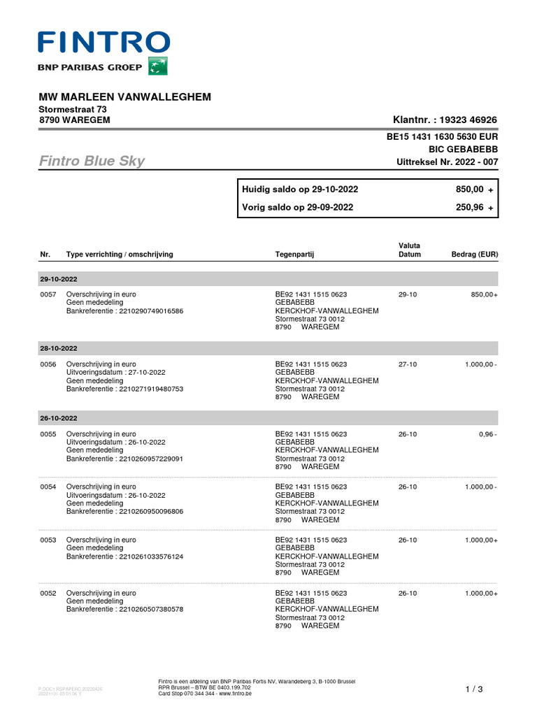 FINTRO Statement | PDF