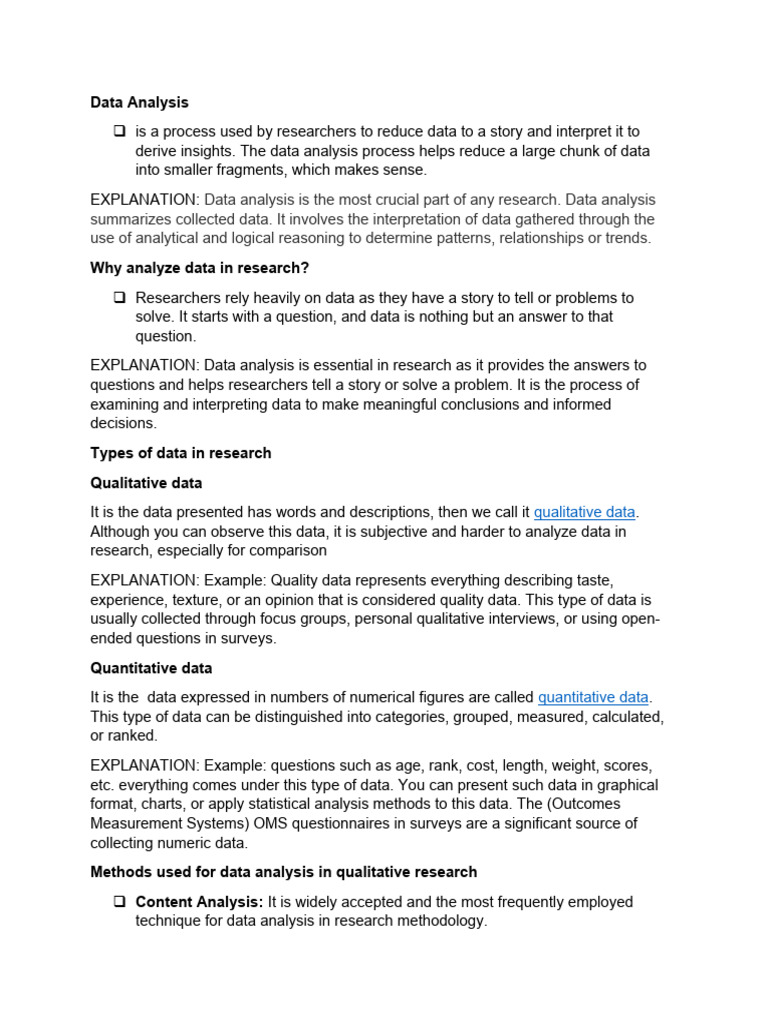 Data Analysis | PDF | Qualitative Research | Survey Methodology