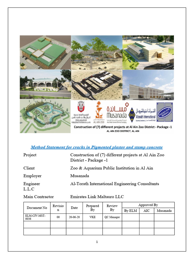 Method Statement Pigmented Plaster Repair | PDF | Safety | Plaster