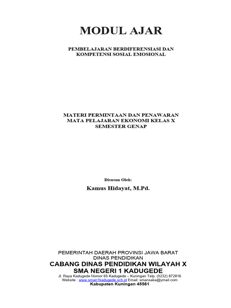 Modul Ajar Pse Ekonomi - Kelas X | PDF