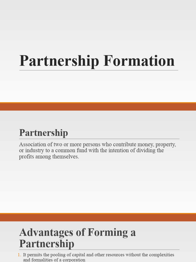 Partnership Formation Overview and Types | PDF | Partnership | Debits ...